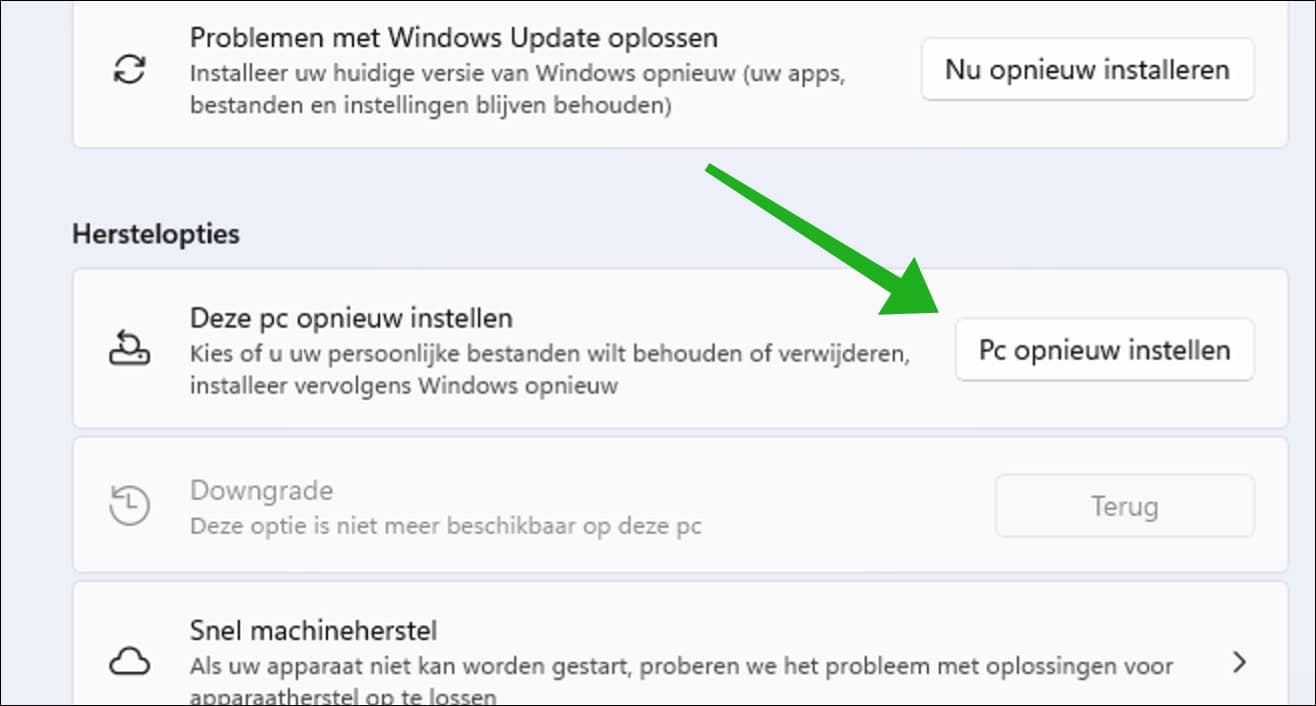 Schone installatie Windows 11 uitvoeren