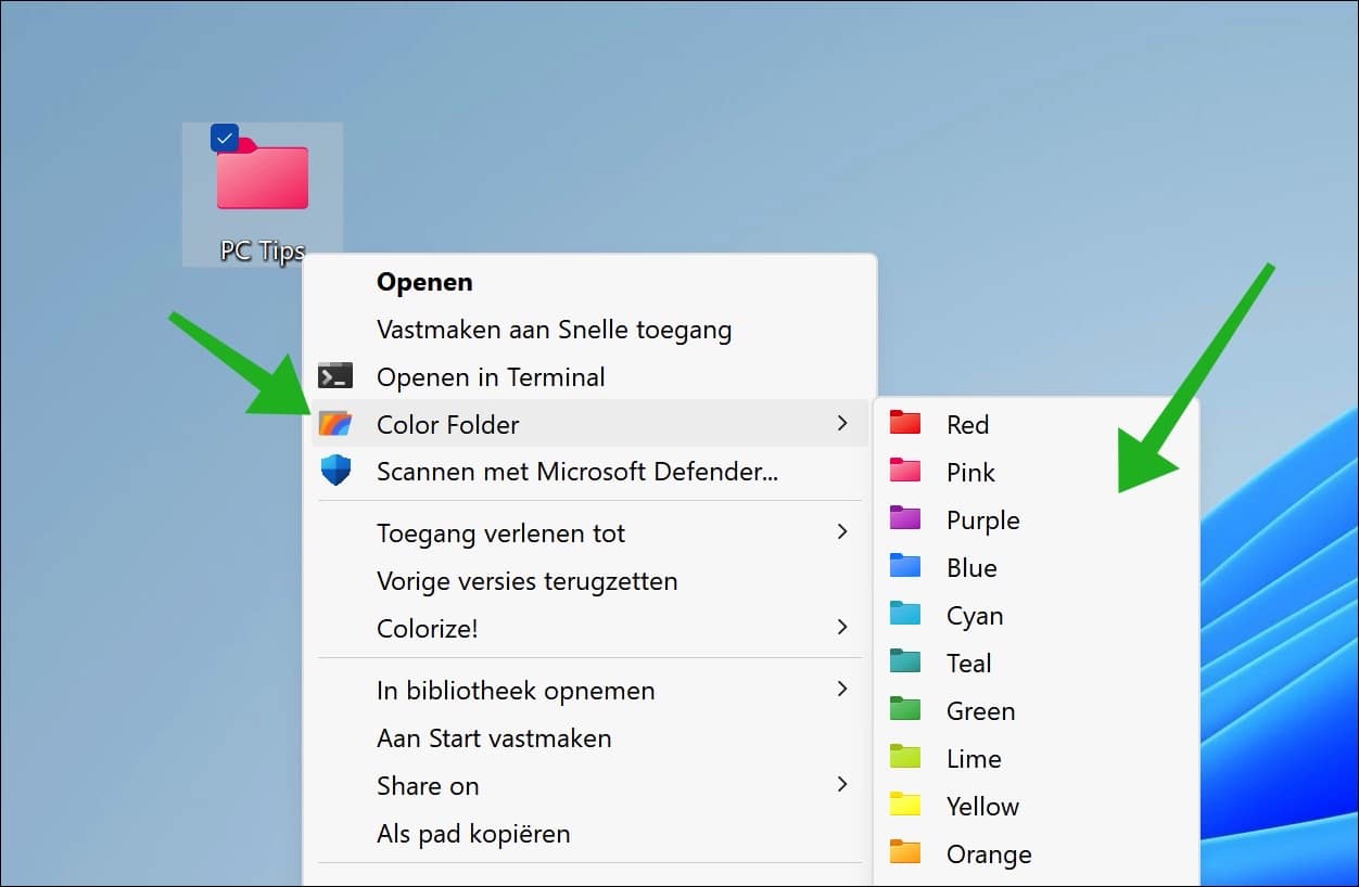 Map een andere kleur geven in Windows 11 - PC Tips