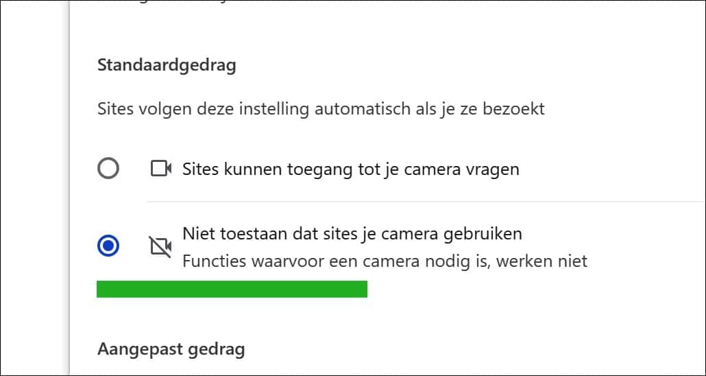 Toegang tot Camera blokkeren in alle internetbrowsers