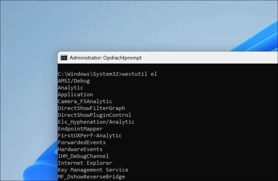 Wevtutil gebruiken in Windows 11 of 10 - PC Tips