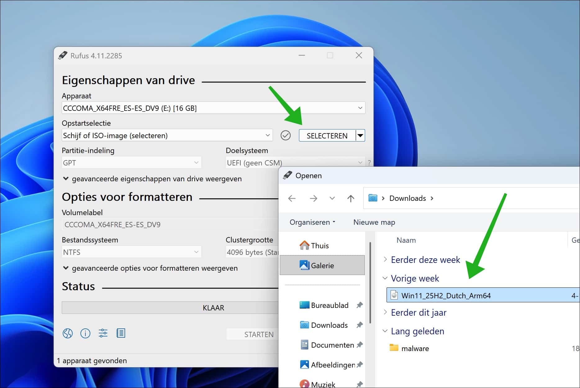 Windows 11 25H2 USB maken voor iedere computer