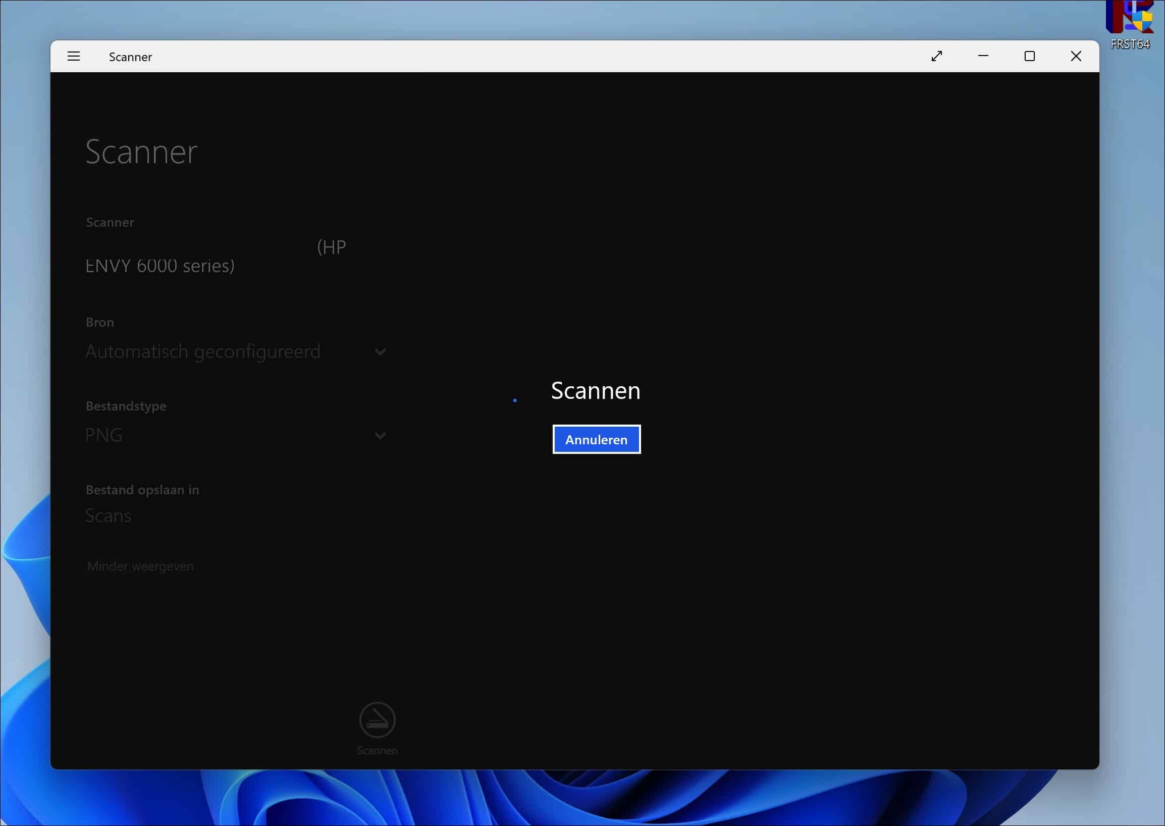 Document of afbeelding scannen in Windows 11