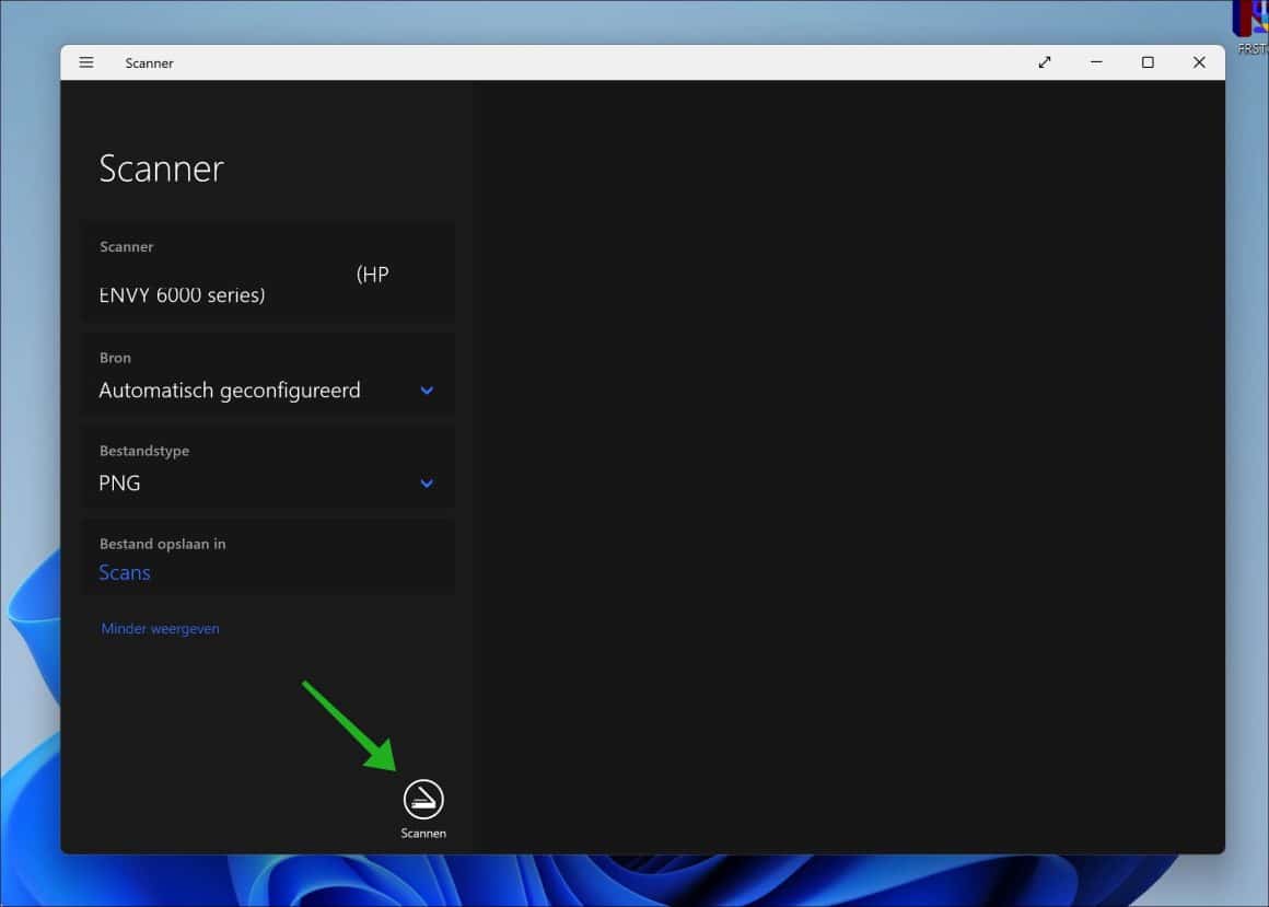 Document of afbeelding scannen in Windows 11